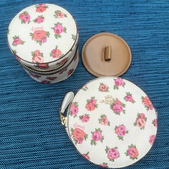 Coach | Accessories | Coach Pink Floral Cosmetic Case Set | Poshmark